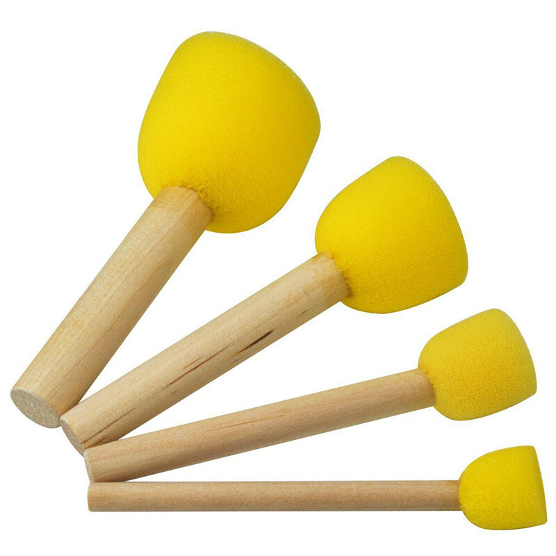 1X(20 PCS Round Sponges Brush Set Kids Painting Tools - Sponge Painting ...