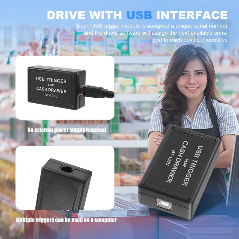 BT-100U Cash Drawer Driver Trigger with USB Interface Drawer Trigger ...