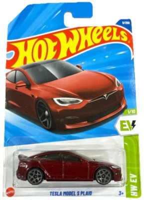 2025 HOT WHEELS 9/250 Tesla Model S Plaid 1/10 HW: EV {Maroon} | eBay