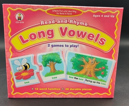 EUC Read & Rhyme Long Vowels Ages 4+ Pre-School Reading Aid Game Puzzle ...