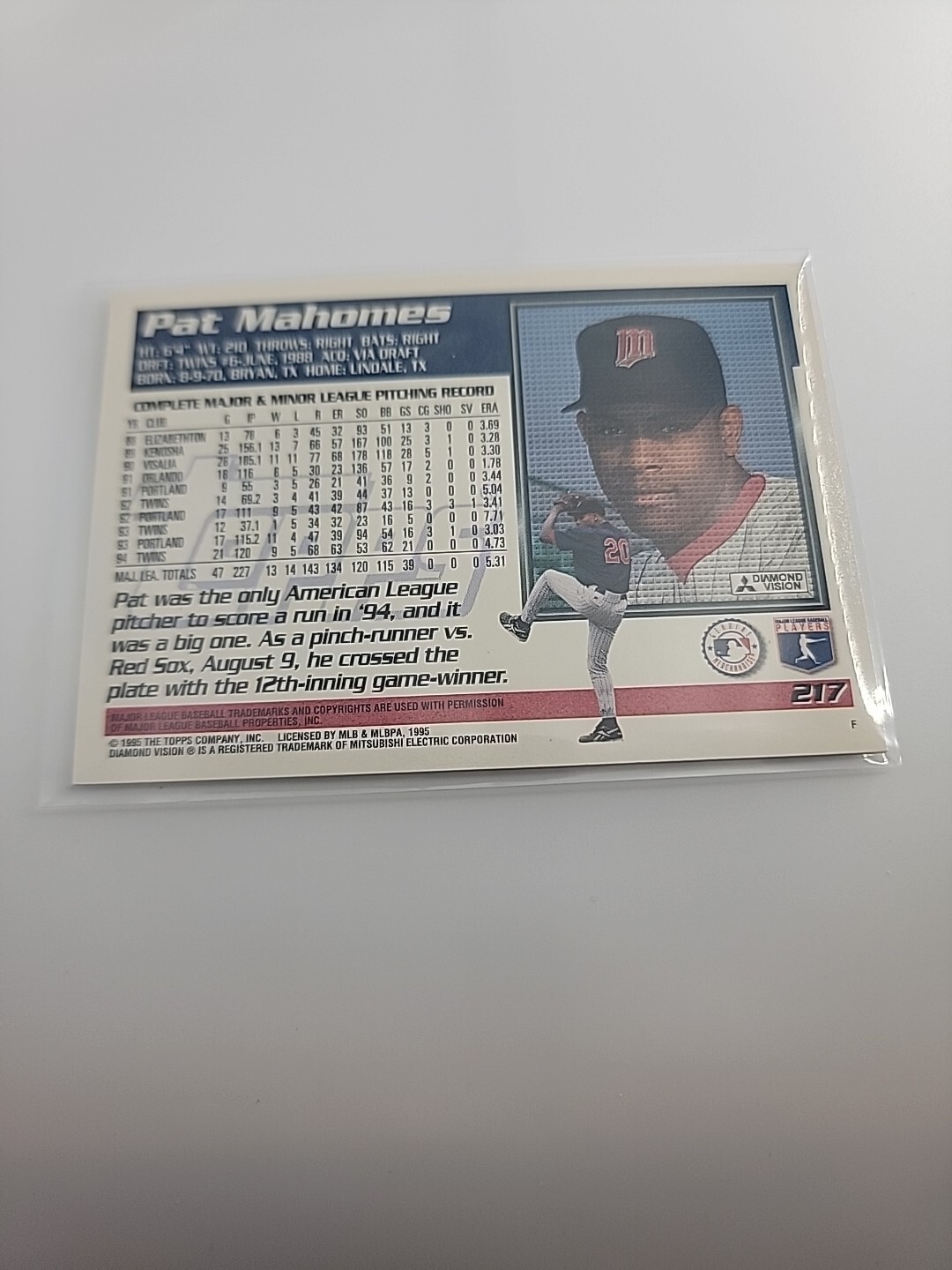 1995 Topps - #217 Pat Mahomes for sale online | eBay