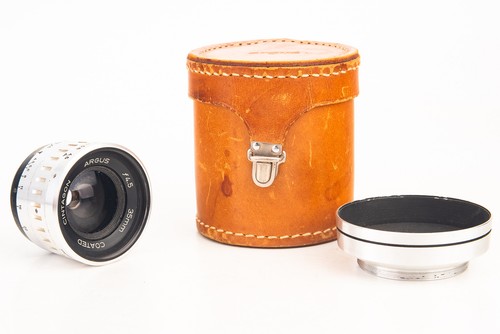 Steinheil Munchen Argus Cintagon 35mm f/4.5 Lens with Hood & Case C44 ...