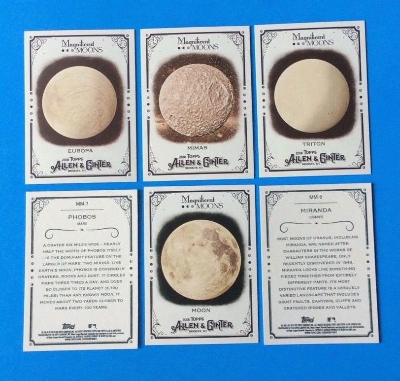 2018 Topps Allen & Ginter . Complete set . MAGNIFICENT MOONS . 10 diff ...