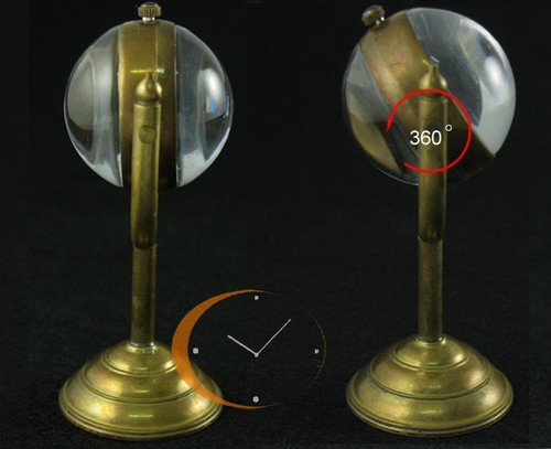 Archaize Bronze Copper Stand Pocket Watch Antique Mechanical Glass Ball ...