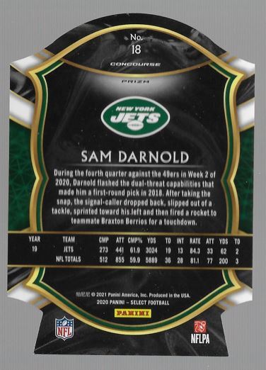 2020 Panini Select #18 Sam Darnold Orange Prizm Die Cut | eBay