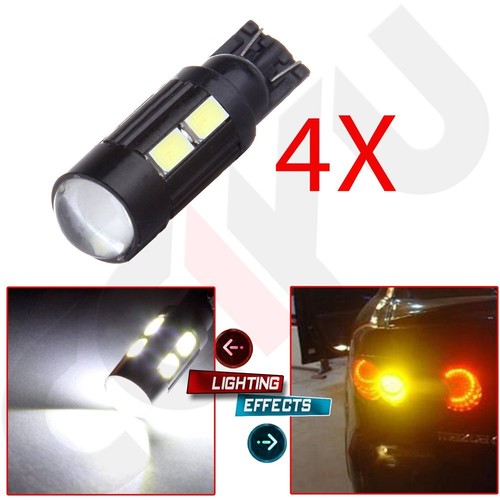 4pcs T10 2825 10SMD High Power LED Bulbs Bright White License Projector ...