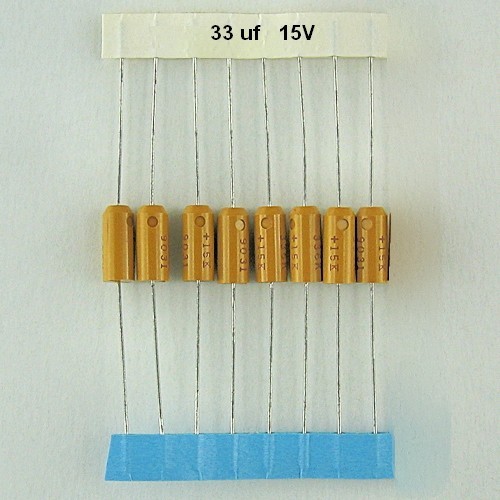 33uf 15V Volt Tantalum Capacitor Axial Lead OEM Approved 33 uf ufd mf V ...