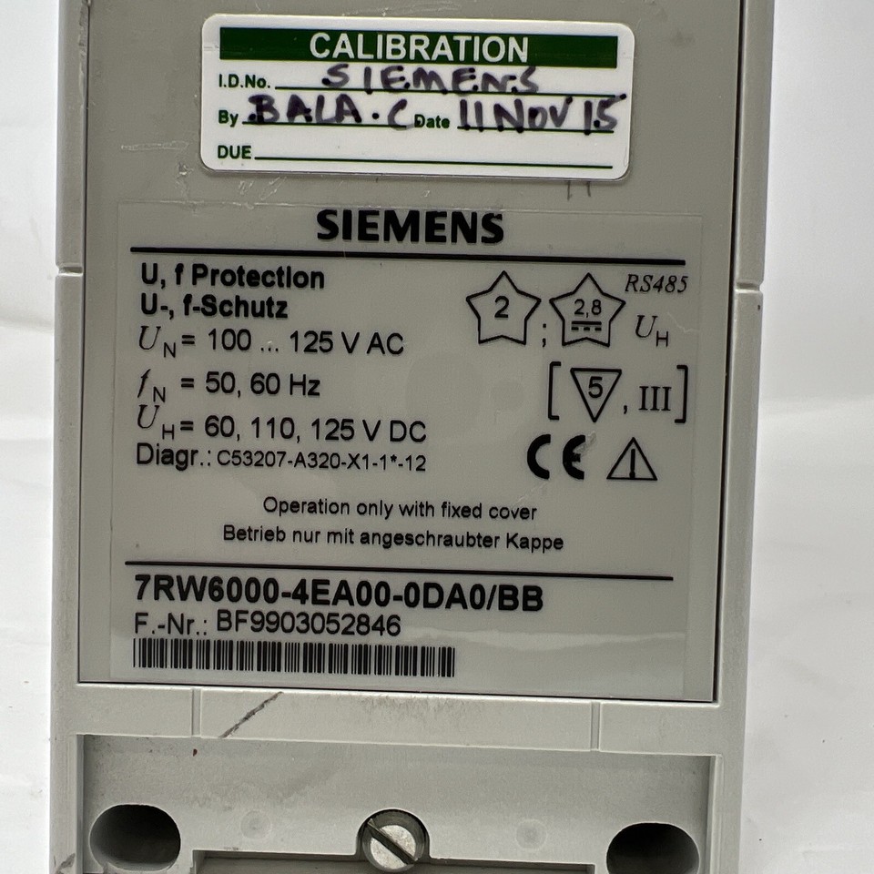 Siemens 7RW6000-4EA00-0DA0/BB Protection Relay | eBay