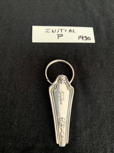 Vintage Silver Plate Initial P Keychain | eBay