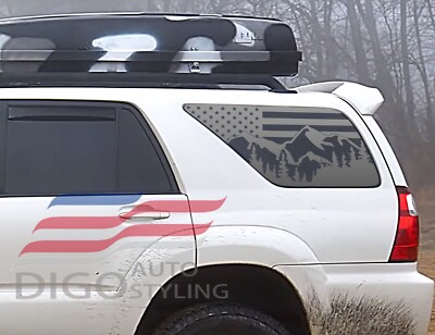 2003-2009 Toyota 4RUNNER Rear Window USA Flag Decal Sticker Outdoor ...