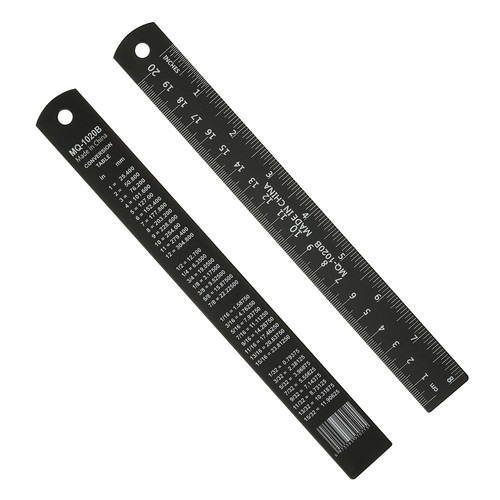 20cm/8" Metal Ruler, 2 Pack Aluminum Alloy Straight Edge Ruler, Black ...