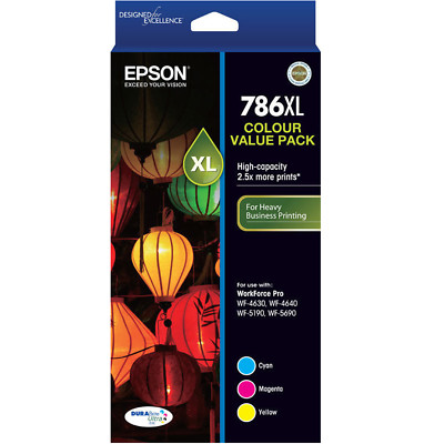 Genuine Original Epson 786XL WF-4630 WF-4640 WF-5190 WF-5690 T787592 3 ...