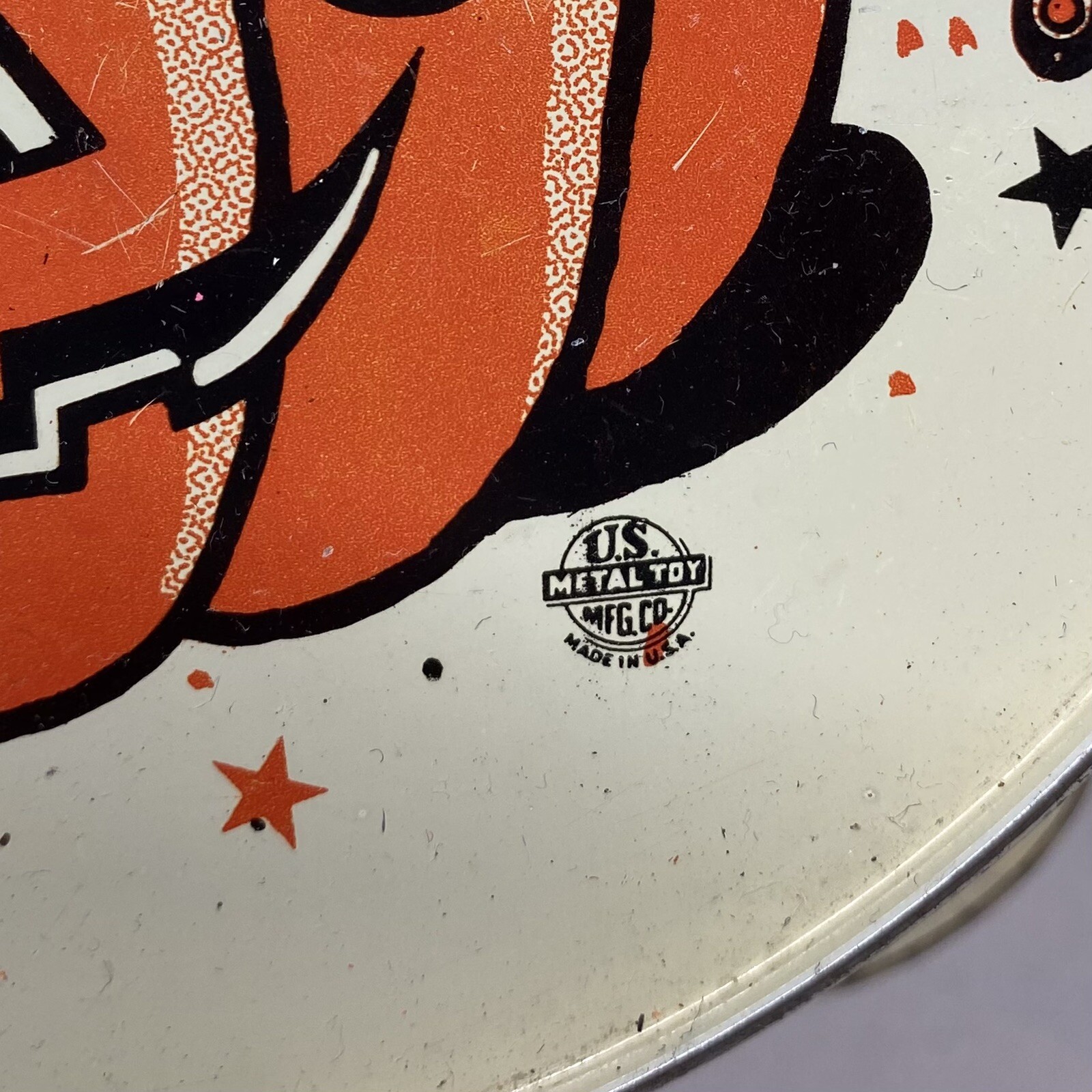 Vintage Halloween JOL w/Children Tin Tambourine by US Metal Toy Mfg ...