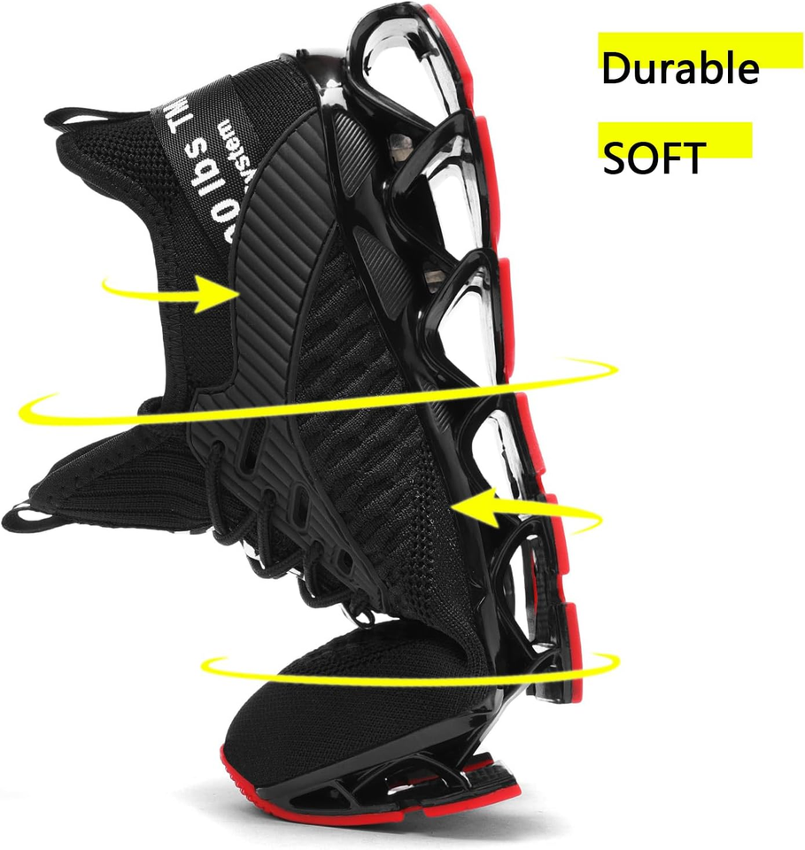 women’s running sneakers blade sole black red athletic shoes for gym ...