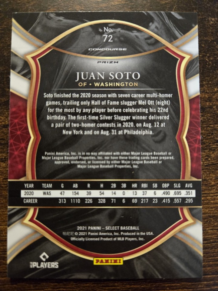 2021 Panini Select Scope Prizm SP Juan Soto #72 New York Yankees | eBay