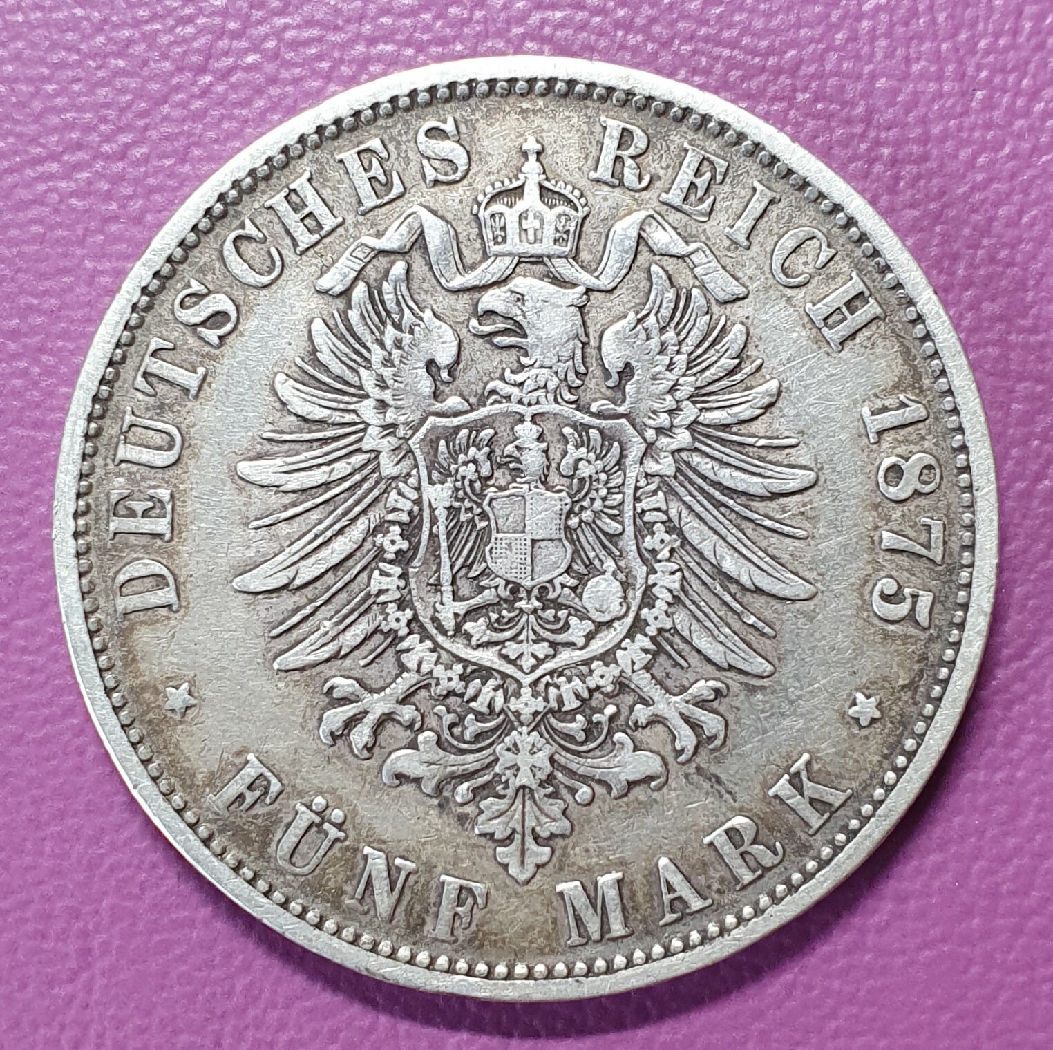 5 Fünf Mark Deutsches Reich 1875 F Karl König v. Wuerttemberg alte ...
