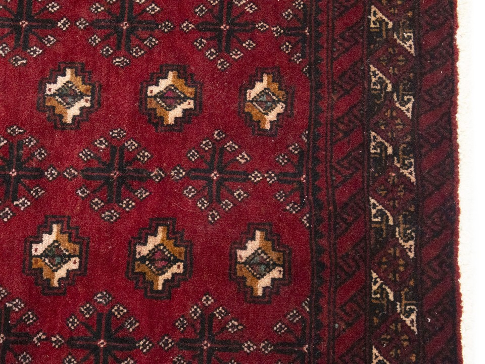 Hand-Knotted Vintage Oriental Rug Red Allover Design Entryway Carpet ...