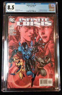 Infinite Crisis #5, CGC 8.5, Jim Lee, April 2006, 1st app Blue Beetle ...