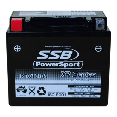 12V 265CCA 10AH RTX12-BS SSB Power Sport AGM Motorcycle Battery GTX12 ...