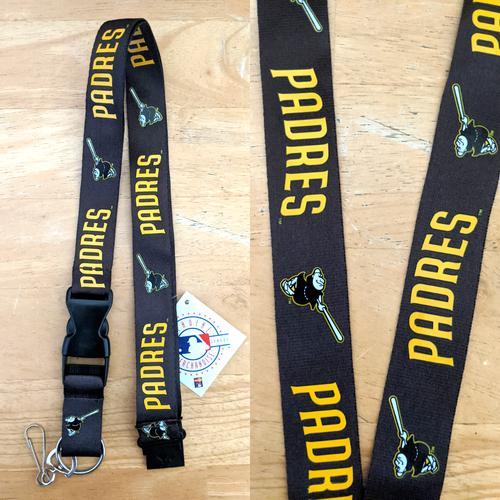 San Diego Padres Lanyard Key Ring Keychain ID Holder - Brown | eBay