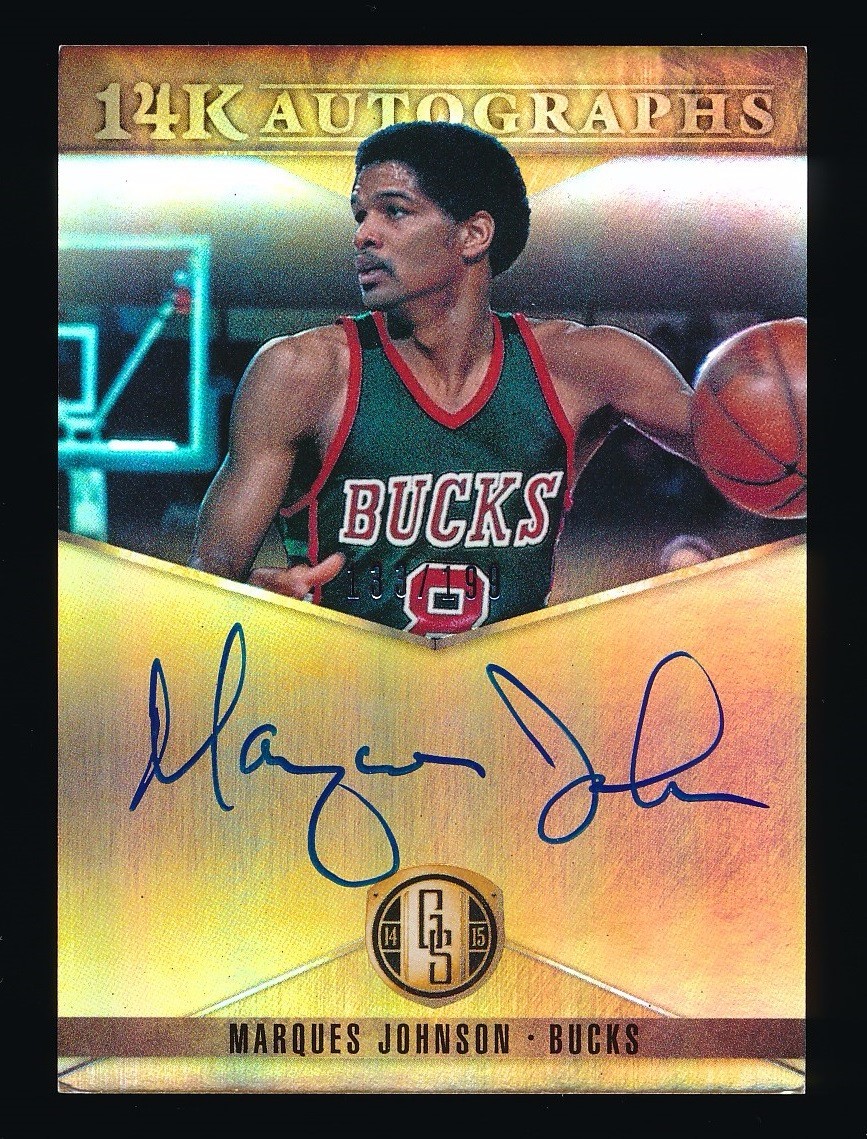 MARQUES JOHNSON 2014-15 PANINI GOLD STANDARD 14K AUTOGRAPHS * MILWAUKEE ...