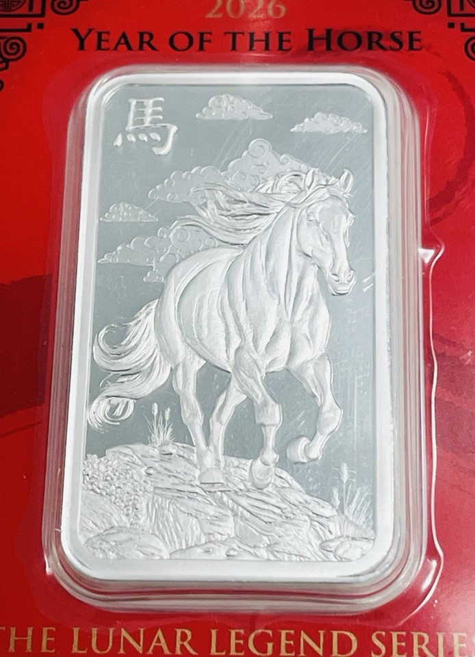 2026 PAMP Suisse Year of the Horse Lunar Legend Series 1oz 999 Silver ...