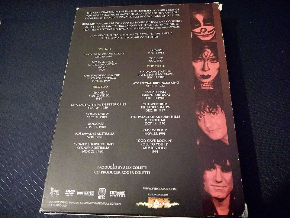 KISSOLOGY Vol 2 (3 DVD) 1978-1991 KISS Meets Phantom Park, Vinnie Vincent, Ace | eBay