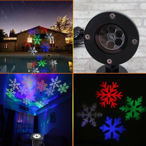 (Fast Outdoor LED RGB Snowflake Laser Light Projector Xmas Chrismas ...