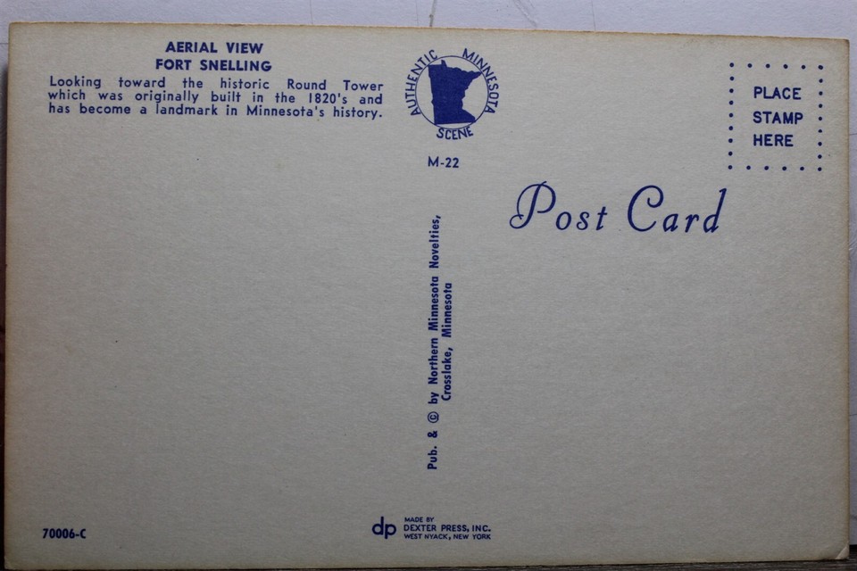 Minnesota MN Fort Snelling Round Tower Aerial Postcard Old Vintage Card ...