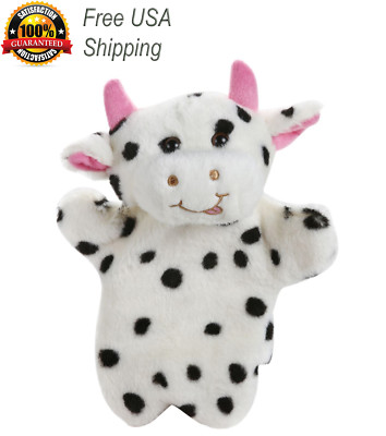 Hand Puppet COW Cute Animal Plush Dolls Toy Child Learning Stuffed ...