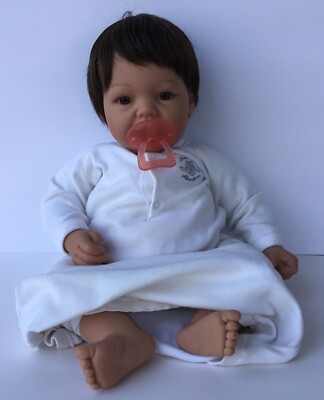 Vintage 1997 Lee Middleton Reva Brown Eyes & Hair Baby Pacifier Doll ...