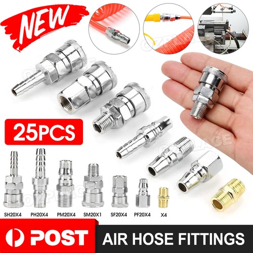 25x Air Hose Fittings Nitto Type Male Female Barb Coupler Compressor ...