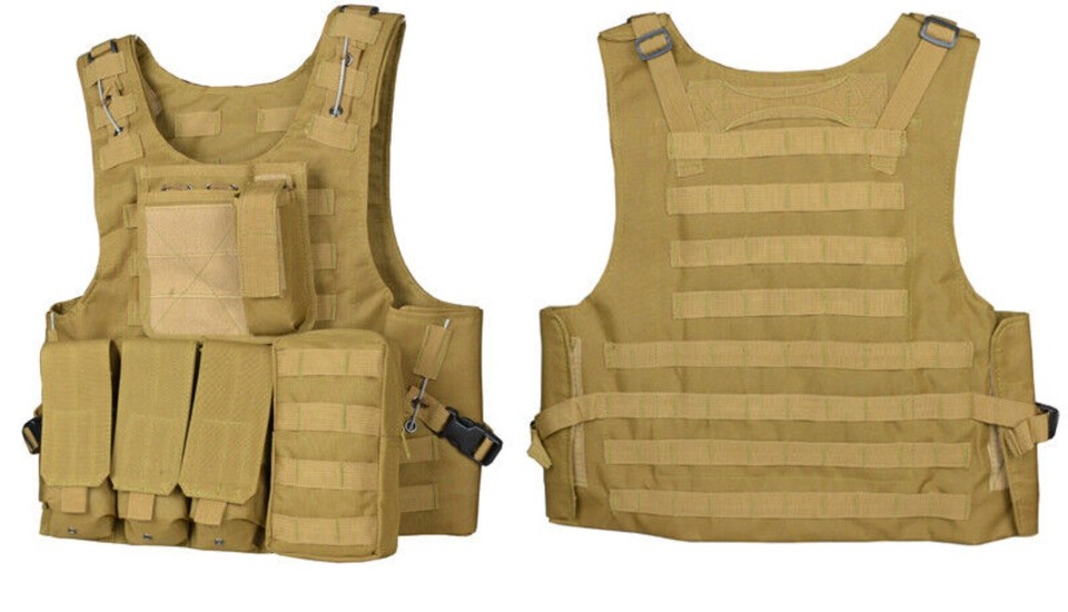 Tactical Vest Quick Release Lightweight Vest Adjustable Breathable ...