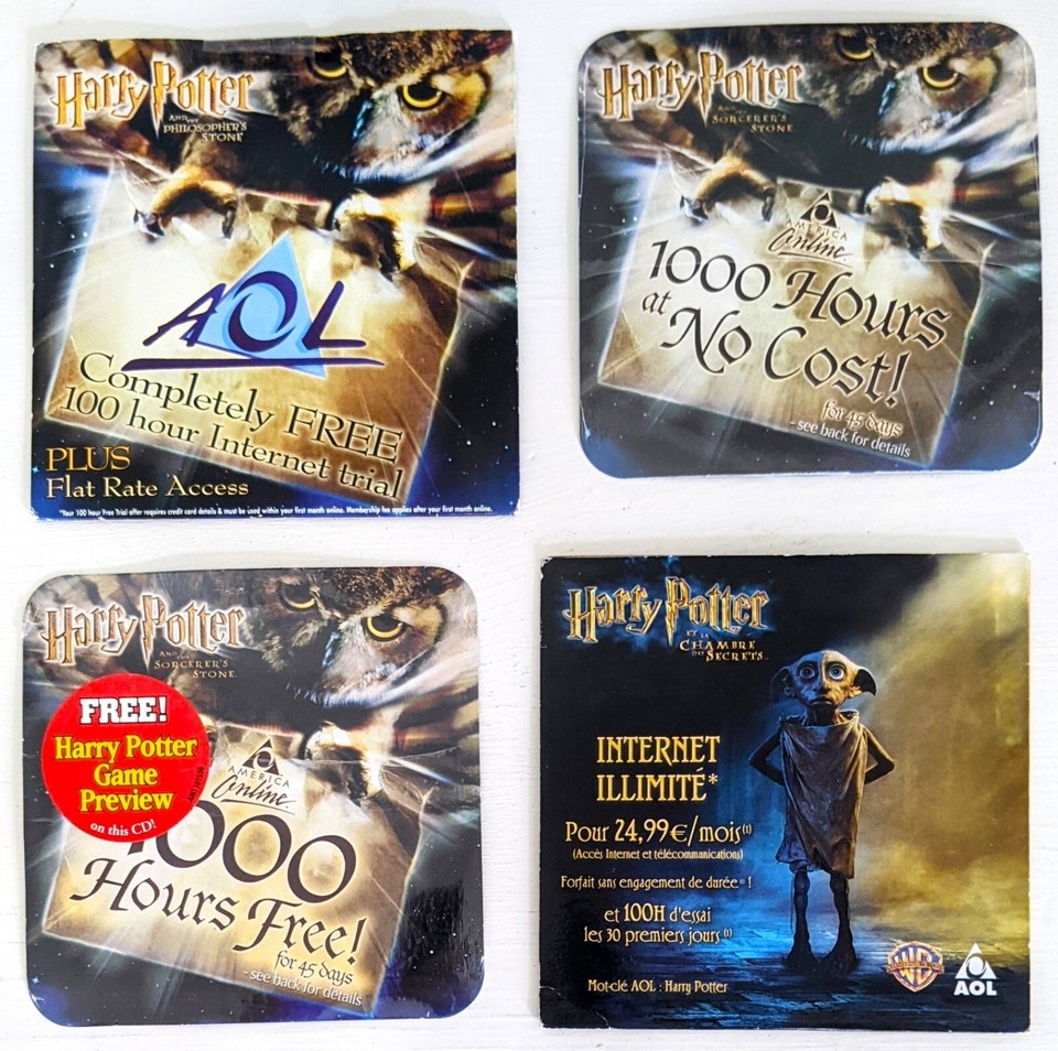 HARRY POTTER Series America Online Collectible Discs / Vintage AOL CDs ...