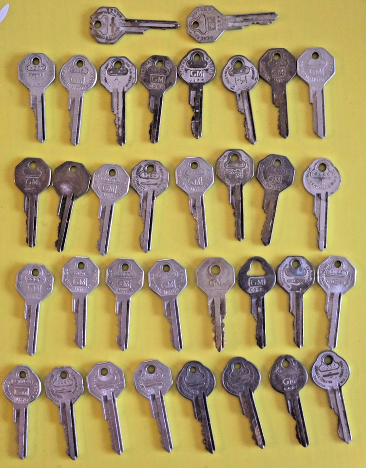Lot of 34 Vintage GM General Motors Used Cut Keys ~ Free S/H | eBay