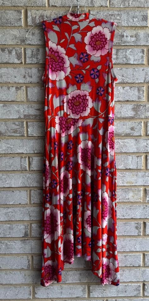 MAEVE by Anthropologie Sleeveless Mock Neck Cleary Floral Dress Women's ...