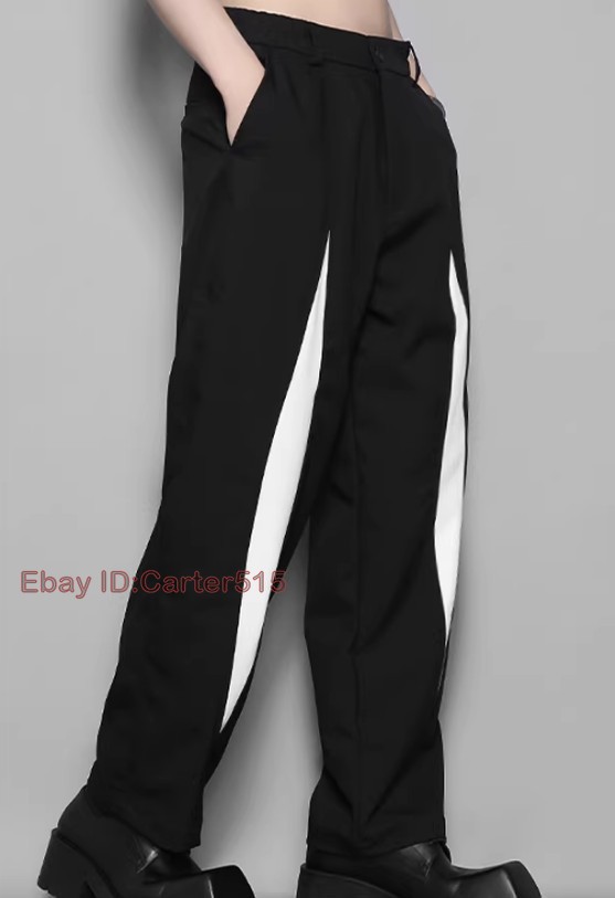 Men's Autumn Fashion Casual Loose Color Matching Suit Pants Youth Party ...