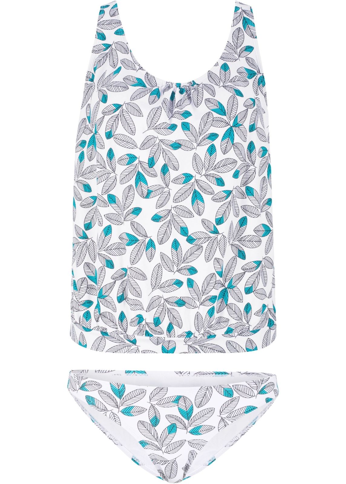 Tankini Set Gr. 38 Weiß Türkis Damen Bademode Badeanzug Zweiteiler Neu ...