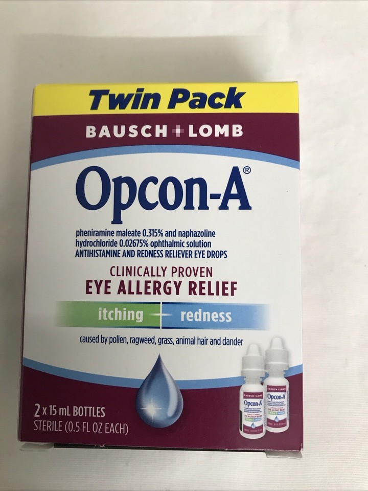 Bausch + Lomb Opcon-A Eye Allergy Relief Eye Drops 4 Bottles(exp 2026 ...
