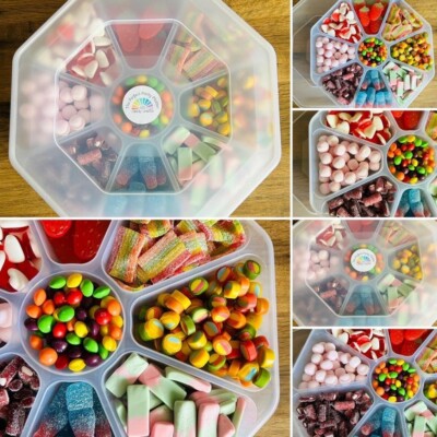 Snack Tray 8 Section Nibble Tray With Lid Clear Plastic Party Food Nut ...