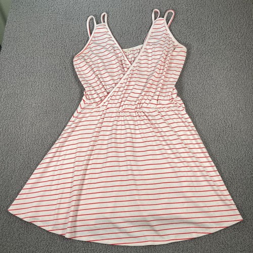 Copper Key Sundress Womens XL White Red Stripe Sleeveless Straps ...