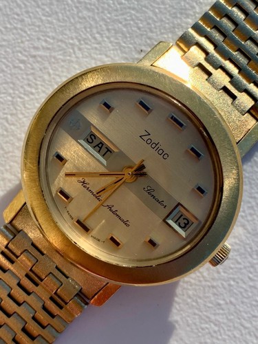 Zodiac Senator SST 36000 Hermatic Automatic 21 Jewel With Rare Gold ...