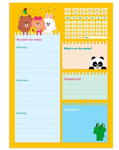 Official Line Friends Weekly Planner A5, Desk Calendar, Family Calendar ...