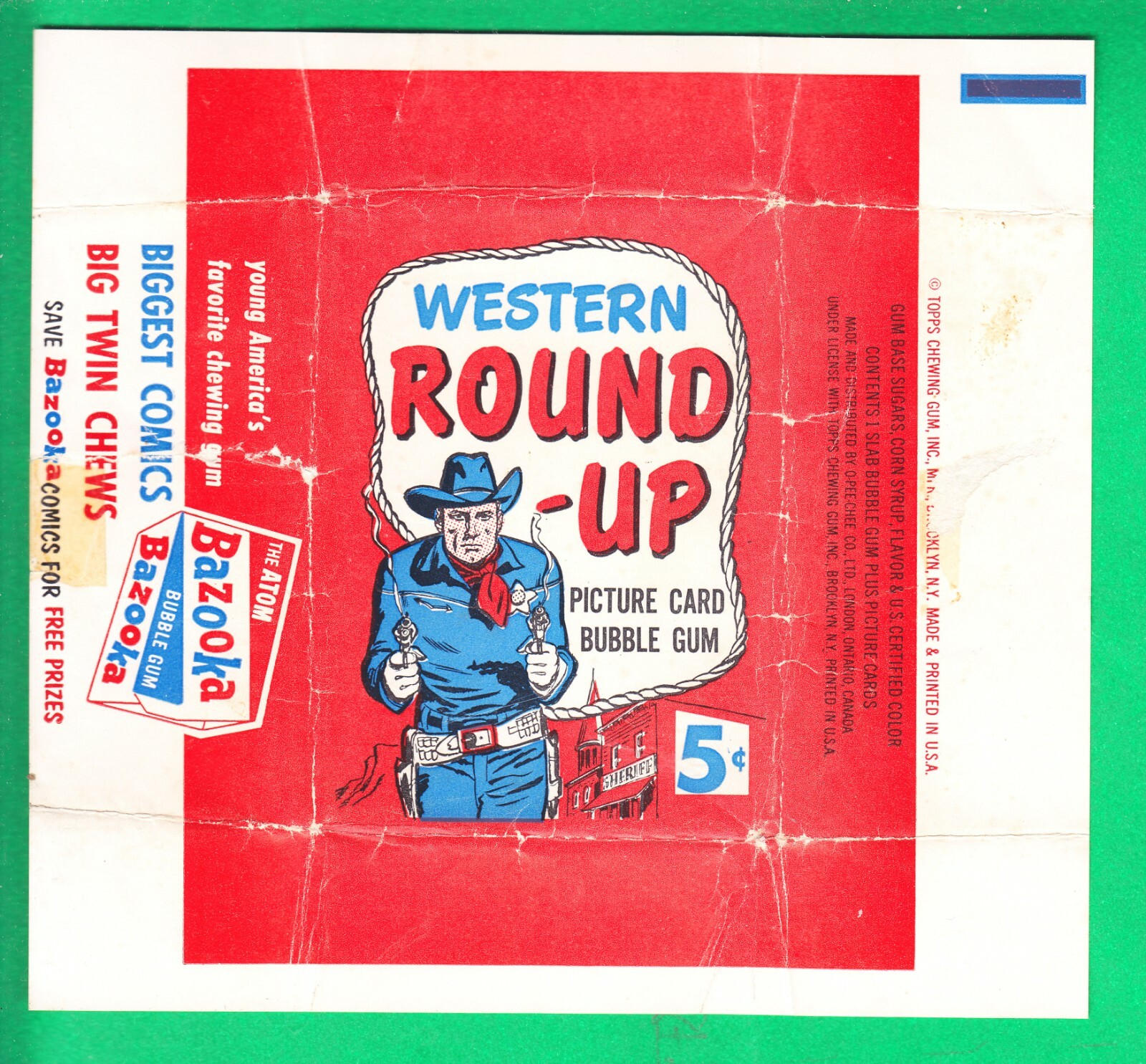 1957 TOPPS WESTERN ROUND- UP 5 CENTS PAPER TEST WRAPPER | eBay