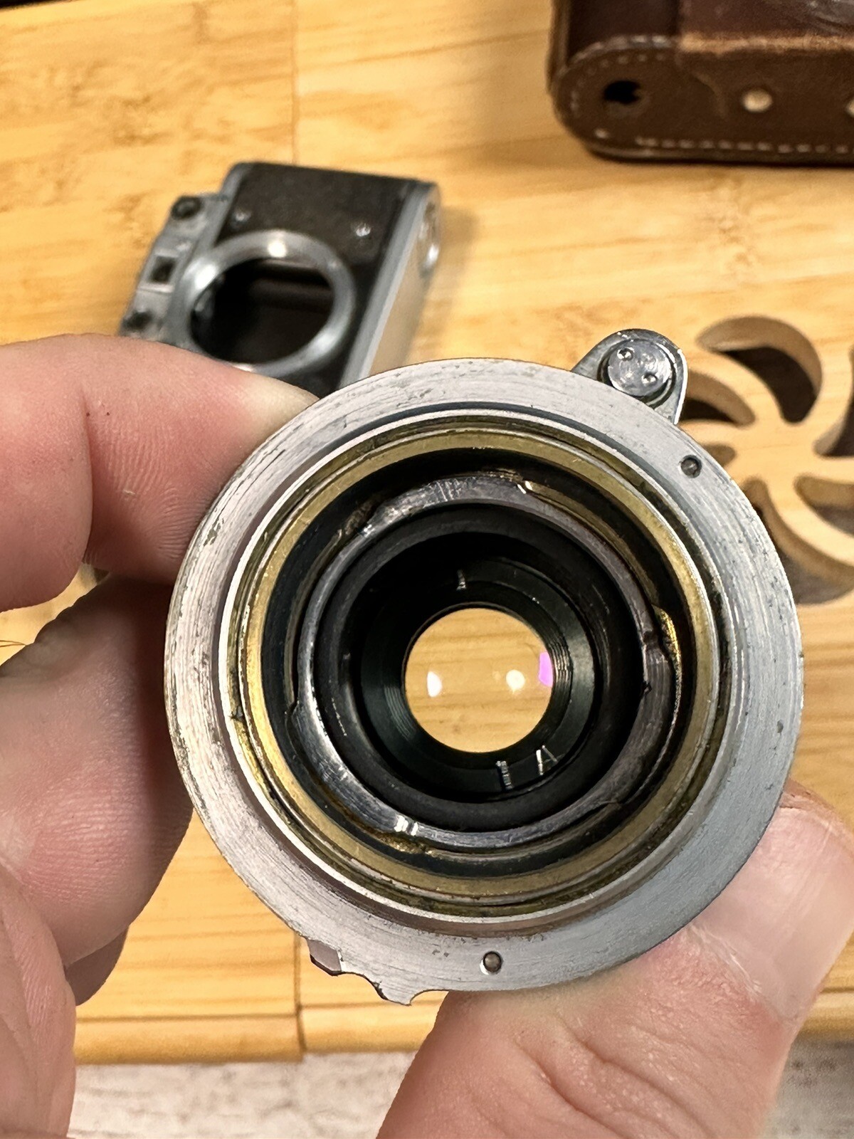 Zorki Original Soviet USSR camera f3.5/50mm lens Industar 22 Red"P ...