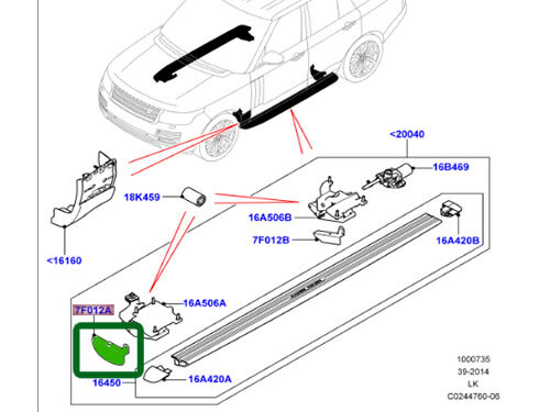 GENUINE LAND ROVER SIDE STEP SHIELD FRONT LH RANGE ROVER 13 SPORT 14 ...