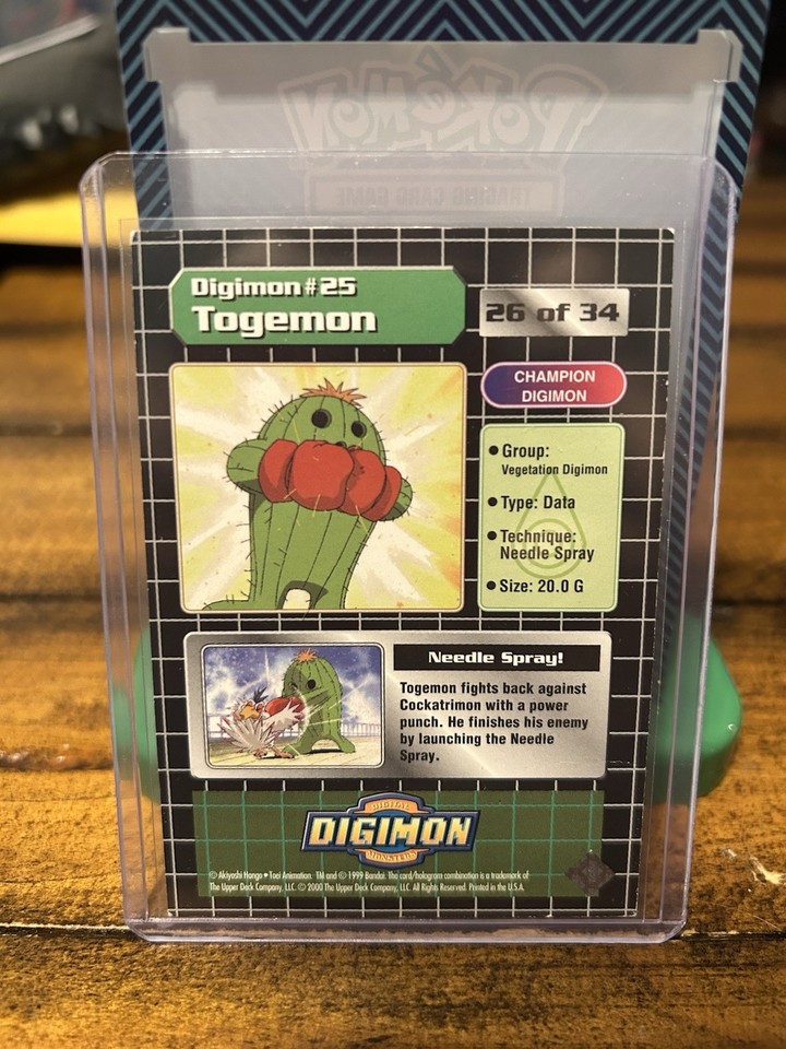 Digimon Animated Series 1999 Trading Card Bandai Holo Prism Togemon 26/ ...