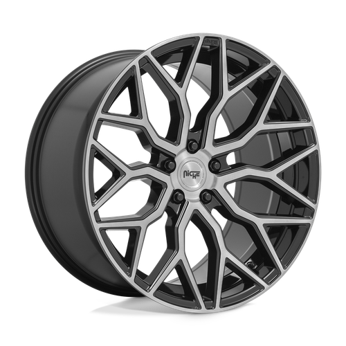 (SET 4) Niche 1PC M262 Mazzanti 19x8.5 5x114.3 35mm Gloss Black Brushed ...