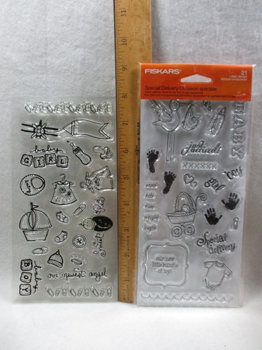 Fiskars Lot 7 - 2 Clear Stamp Sets - Sweet Pea (Baby) & Special ...