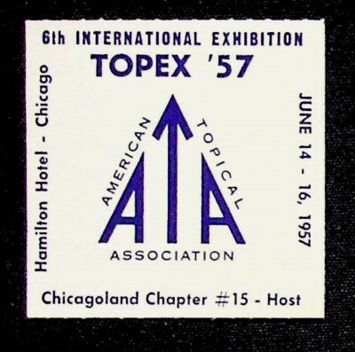 Topex ATA Poster Stamp 1957 International Exhibition Chicago Illinois ...